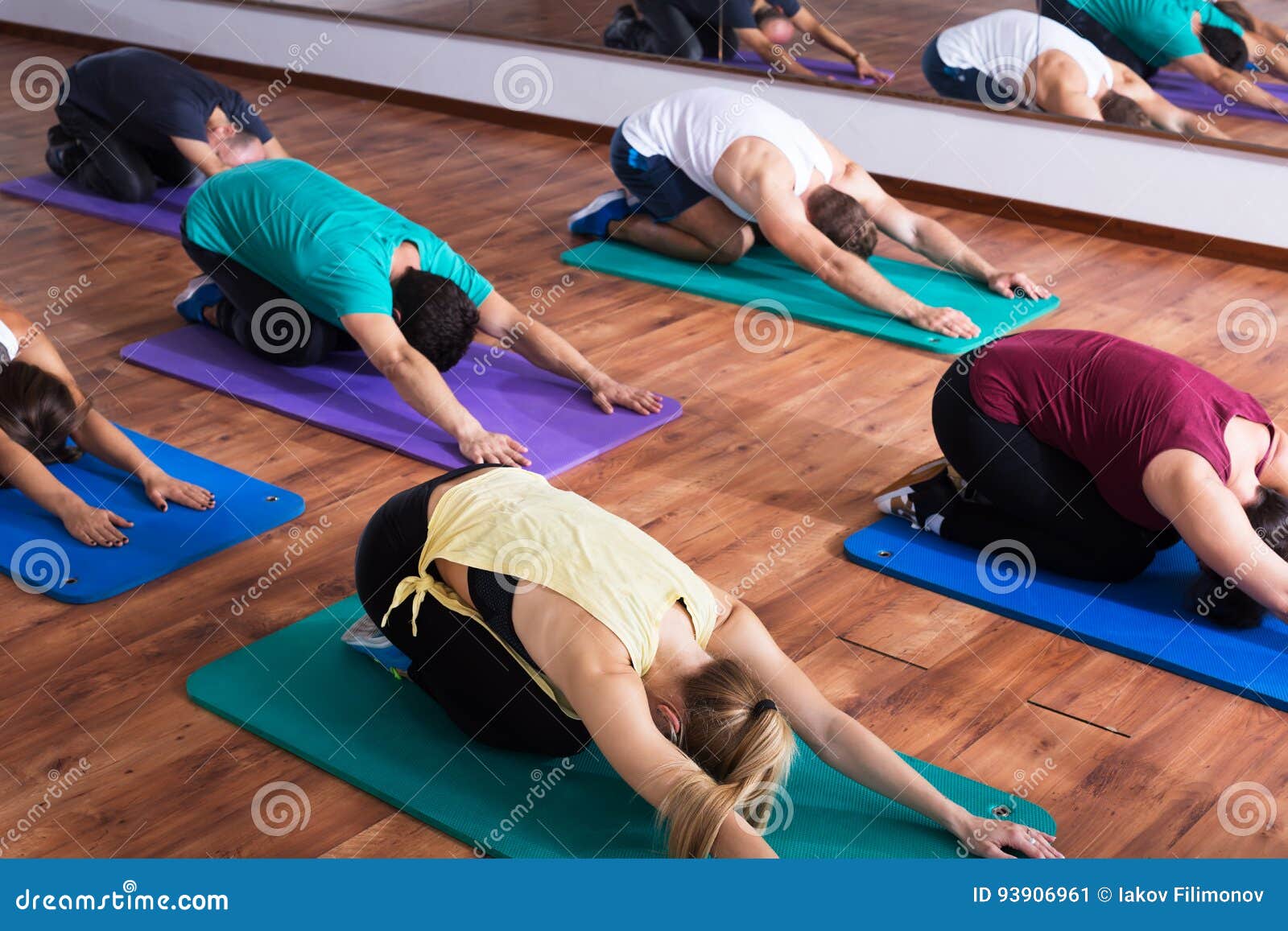 Positive People Practicing Yoga Stock Image - Image of energy, beginner ...