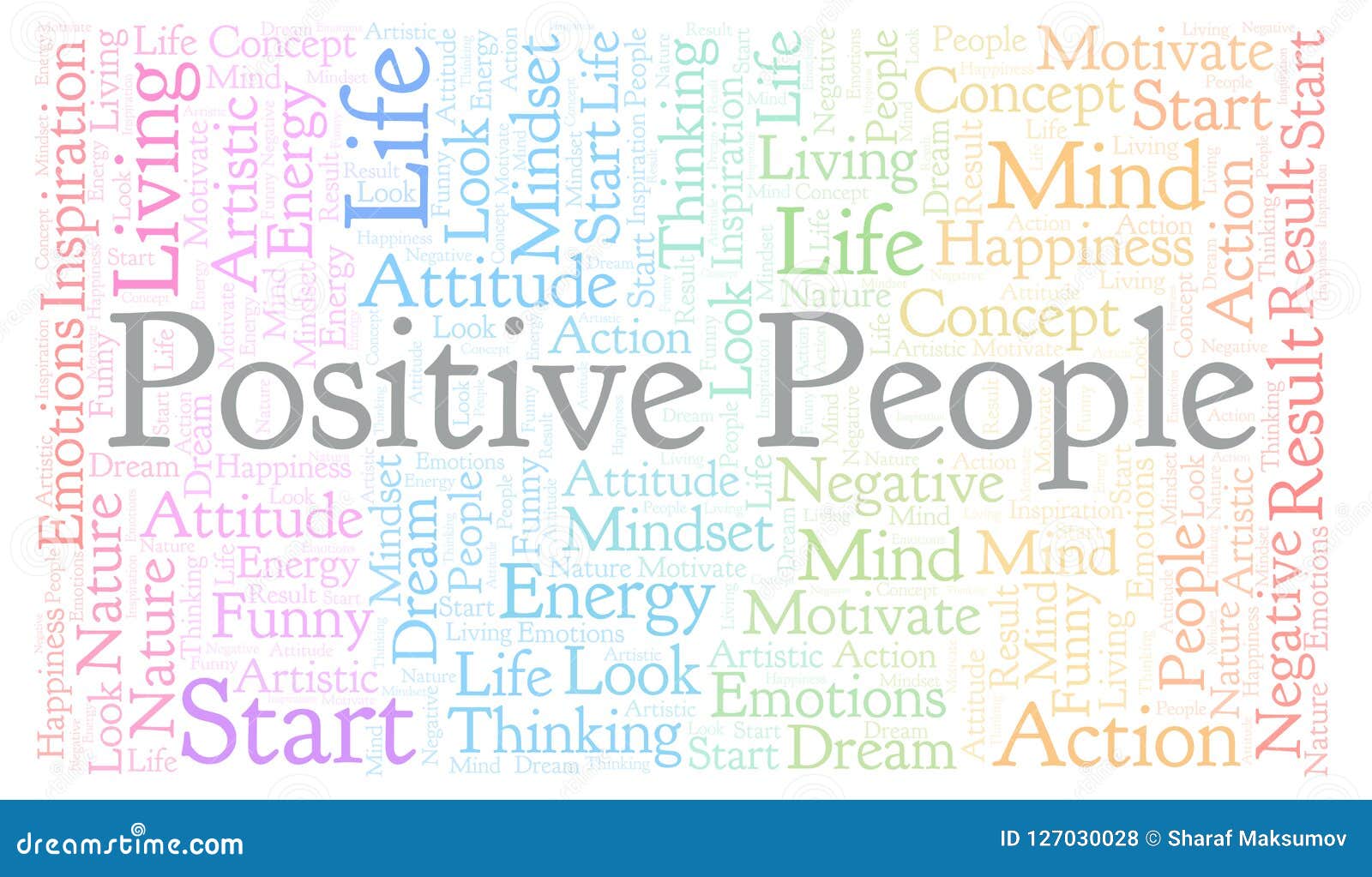 Positive People Word Cloud, Made with Text only. Stock Illustration ...