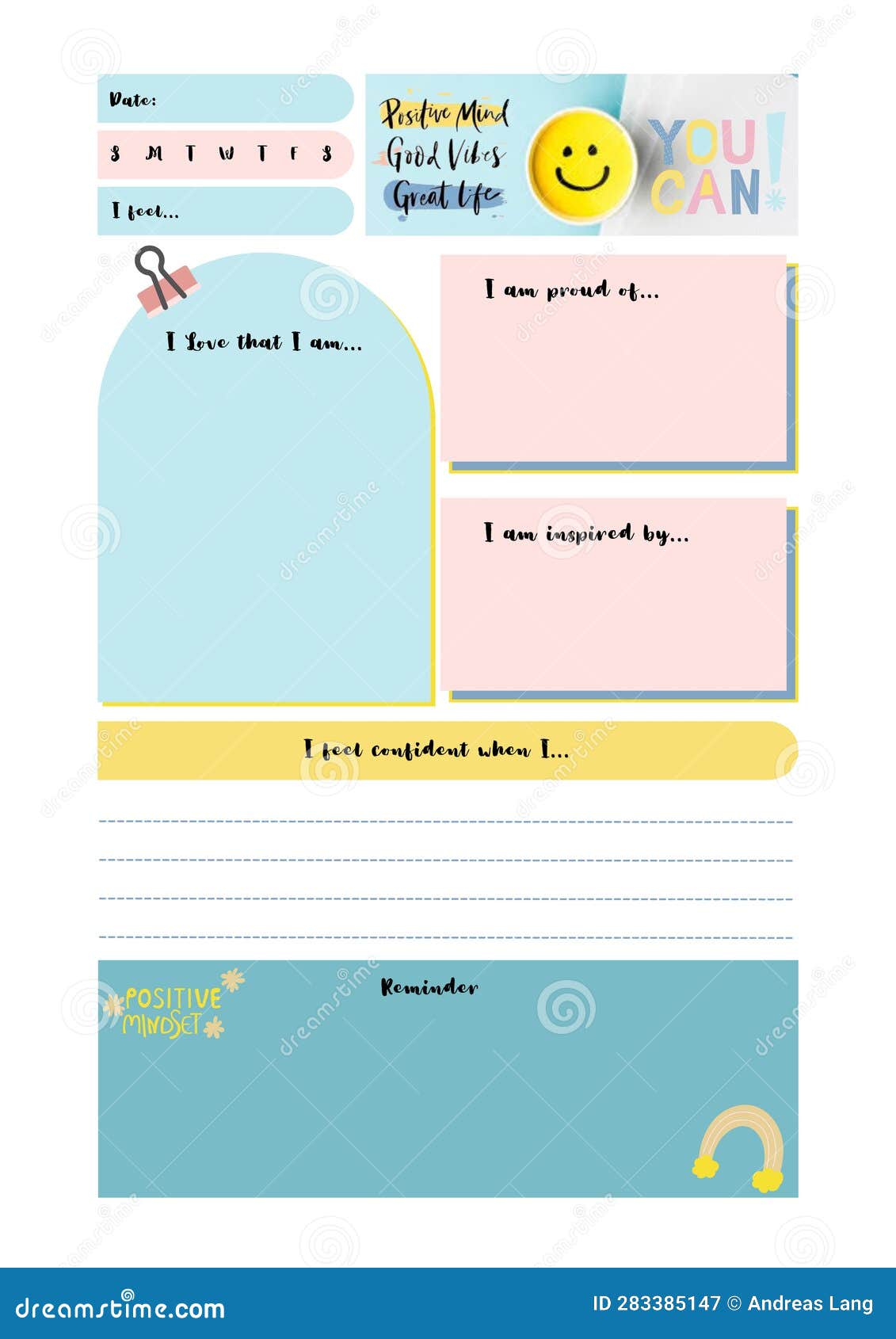Positive Planner Digital Planning Insert Sheet Printable Page Template ...
