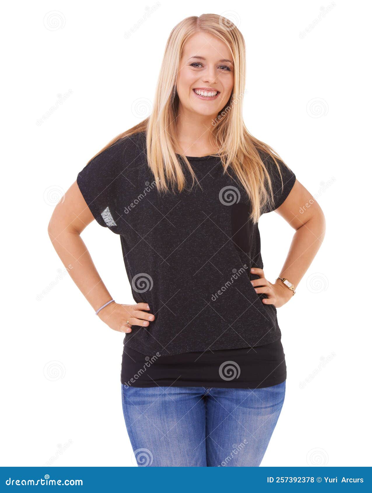 She is always so Positive. Portrait of a Confident Woman Posing in the ...