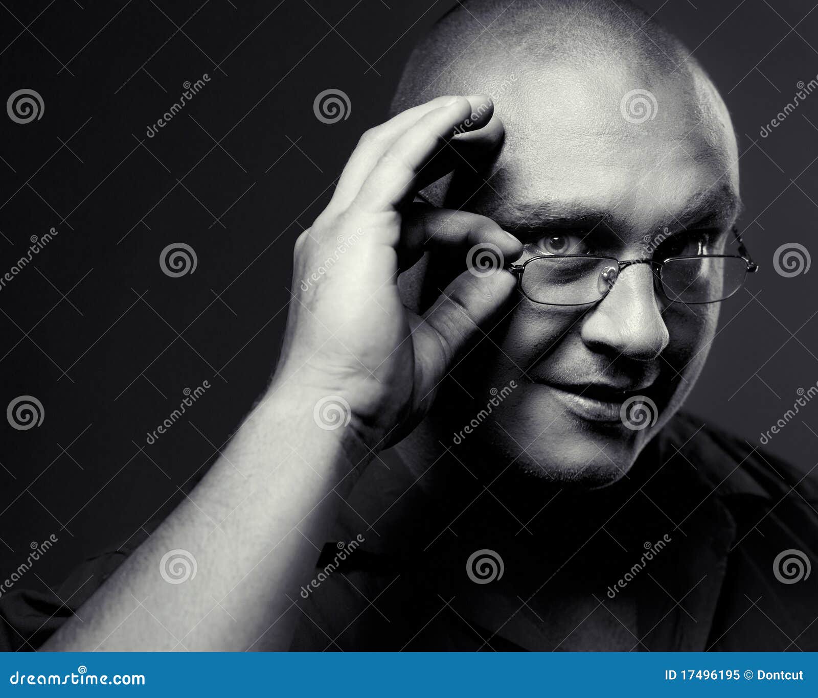 Positive Portrait of Serious Man in Eyeglasses Stock Image - Image of ...