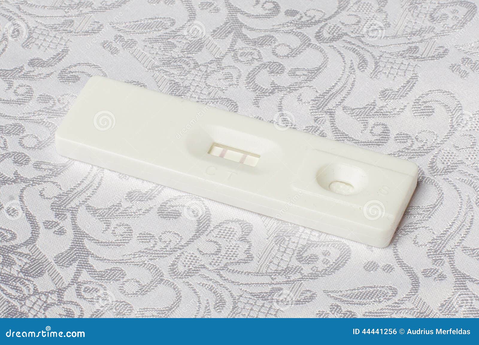Positive Pregnancy Test on the Luxury Fabric Background Stock Photo ...