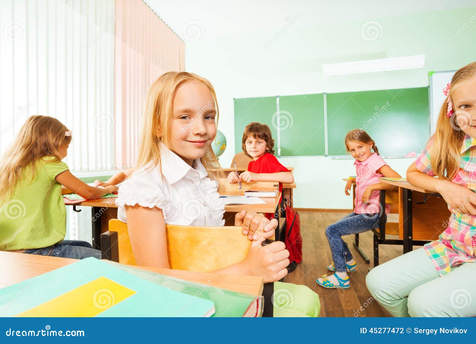 Positive Pupils Turned Back of the Class Sitting Stock Photo - Image of ...