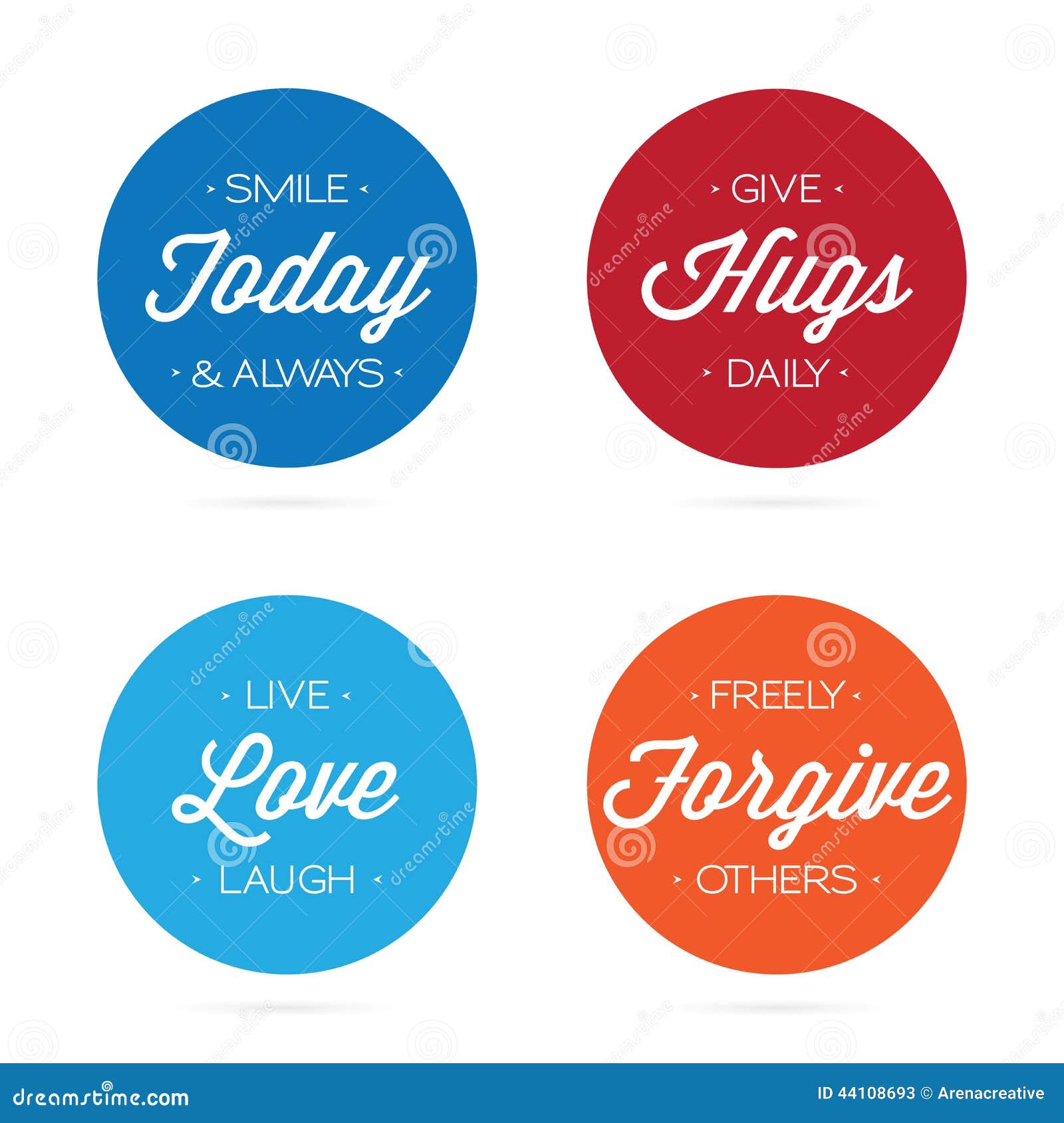 Positive Quotation Labels stock vector. Illustration of laugh - 44108693