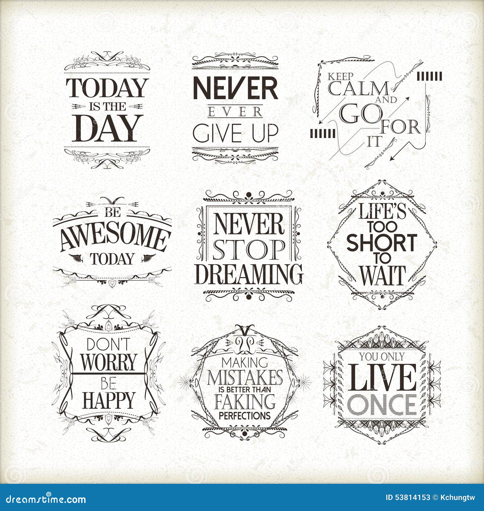 Set Of 100 Positive Quotes Posters, Hand Lettering Separately Phrases ...
