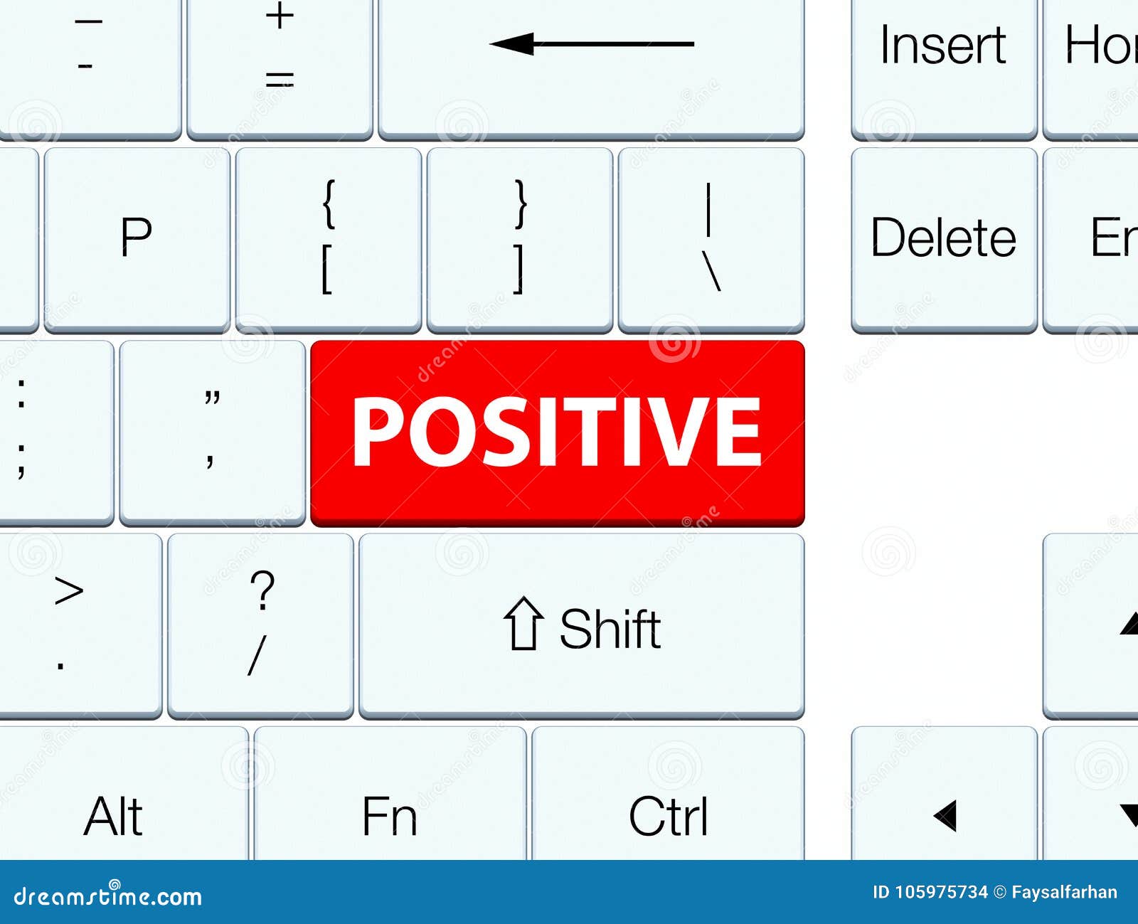 Positive Red Keyboard Button Stock Illustration - Illustration of ...