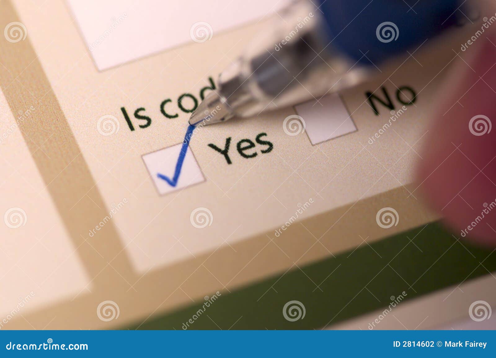 Positive response stock photo. Image of hand, document - 2814602