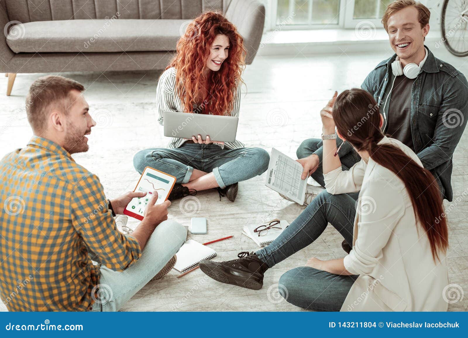 Positive Smart People Working Together on the Project Stock Photo ...