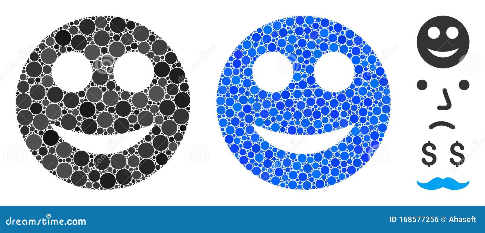 Positive Smiley Composition Icon of Round Dots Stock Vector ...