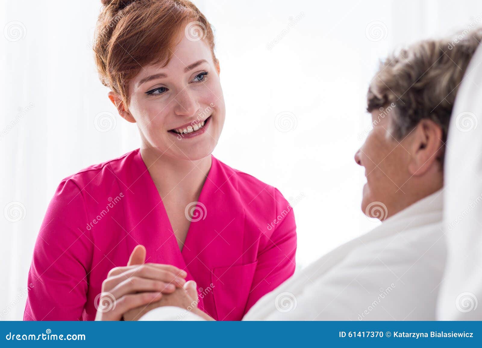 Positive smiling carer stock photo. Image of medicine - 61417370