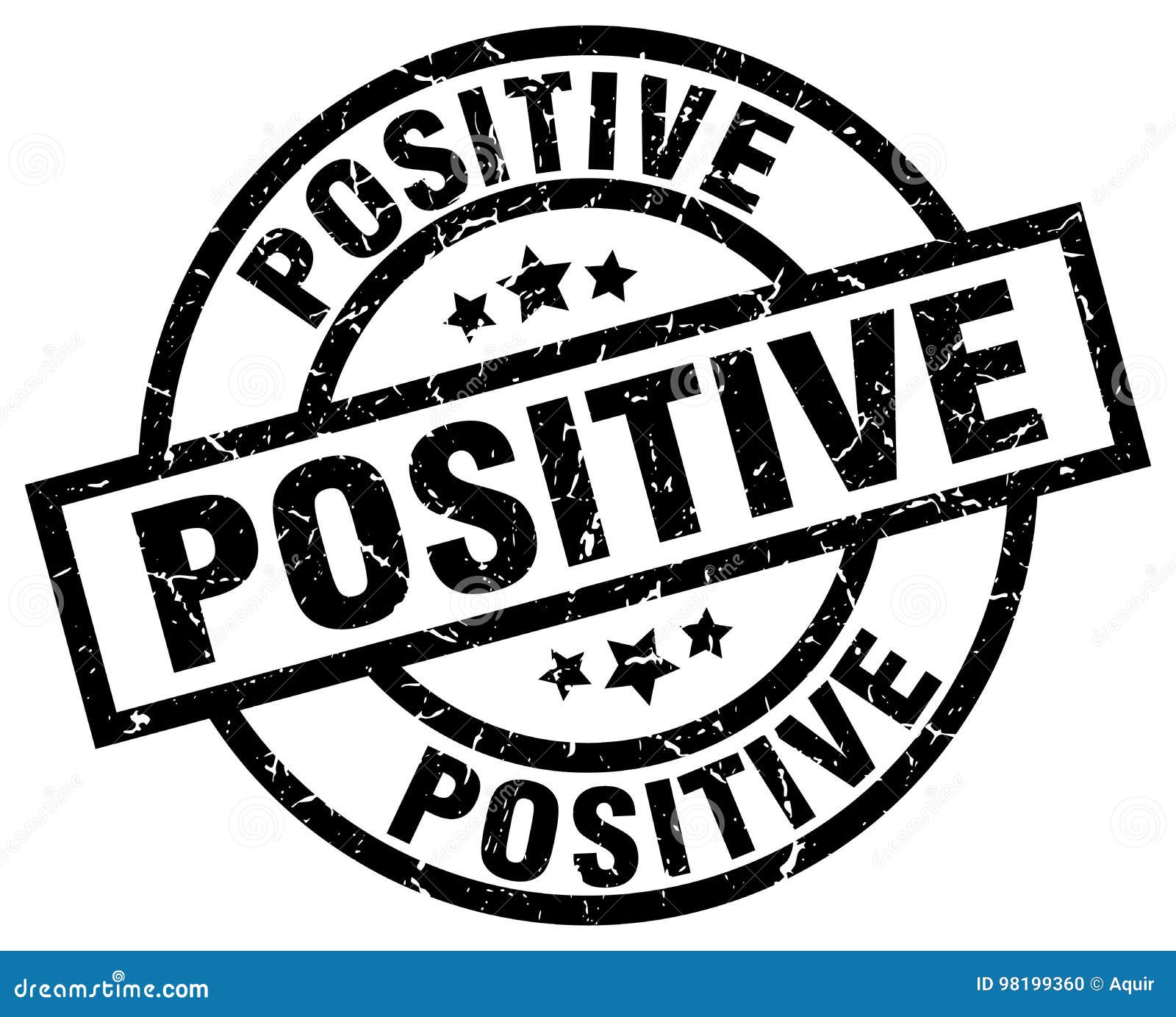Positive stamp stock vector. Illustration of sticker - 98199360