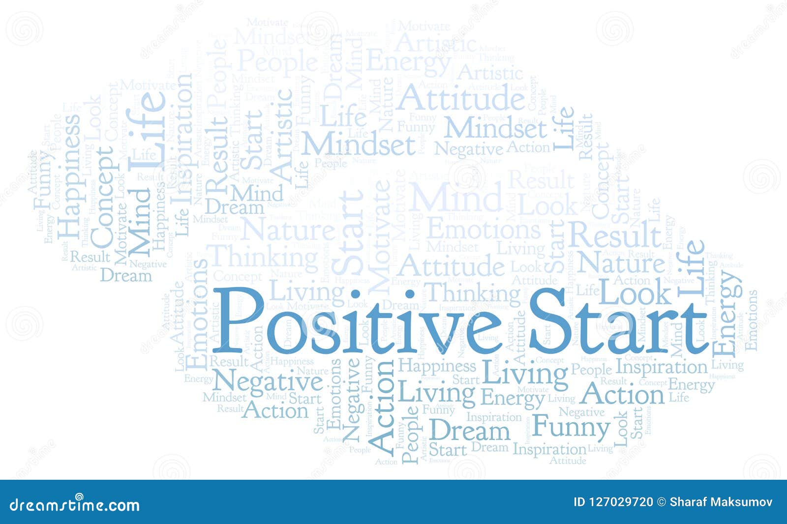 Positive Start Word Cloud, Made with Text only. Stock Illustration ...