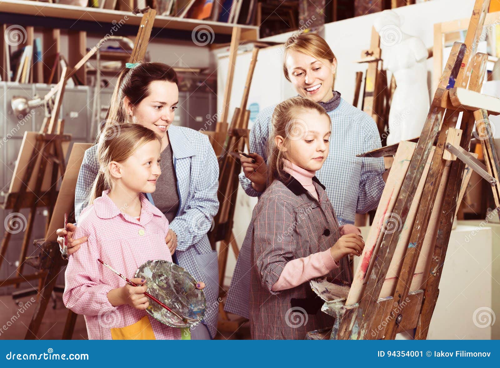 Positive Students Appraising Work of Their Group Mate Stock Image ...