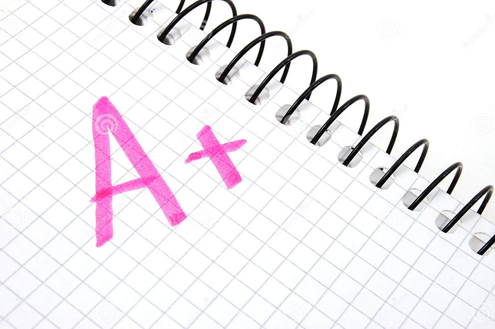 Positive successful mark a stock photo. Image of grade - 9477438