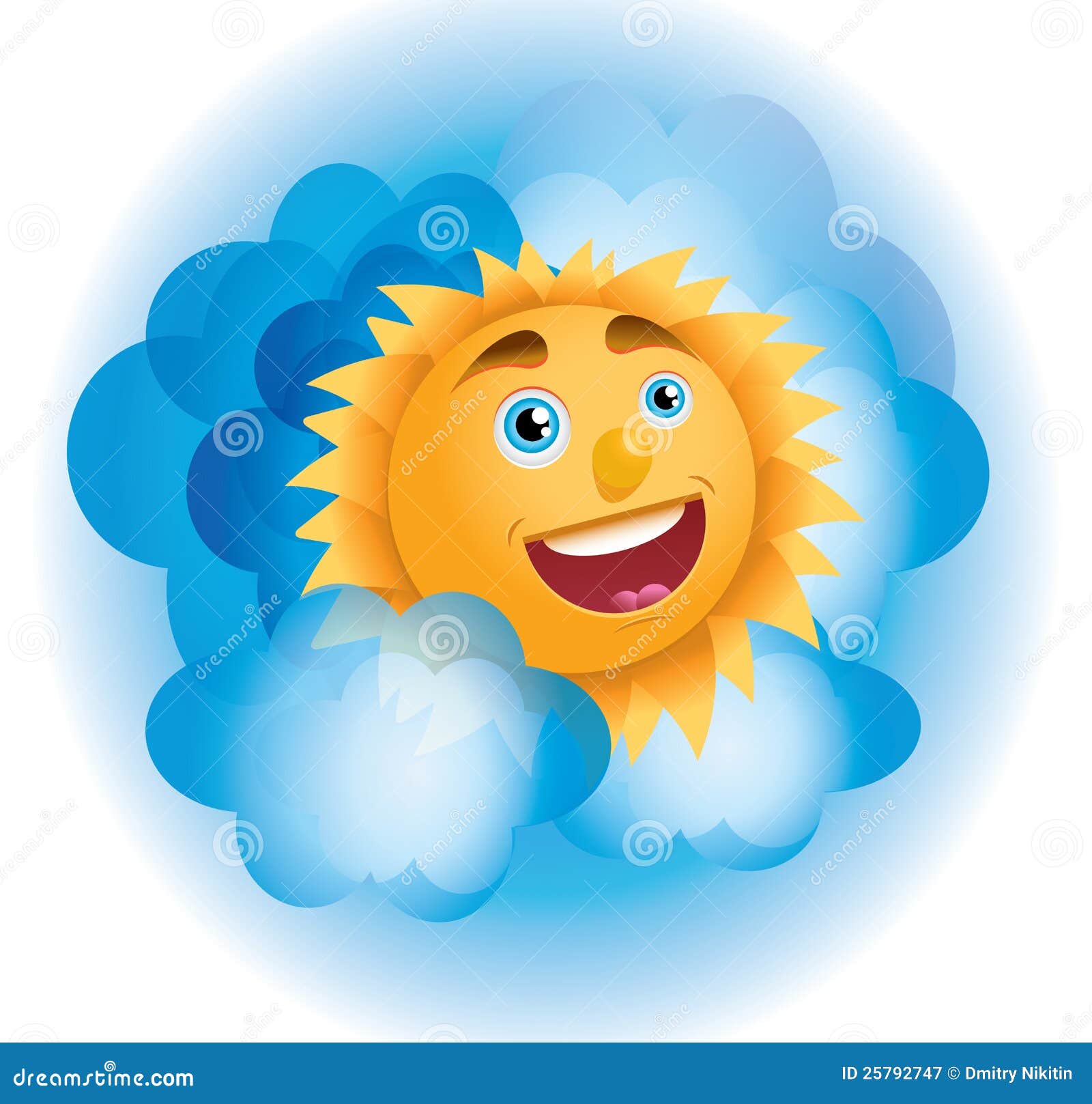 Positive sun stock vector. Illustration of head, positive - 25792747