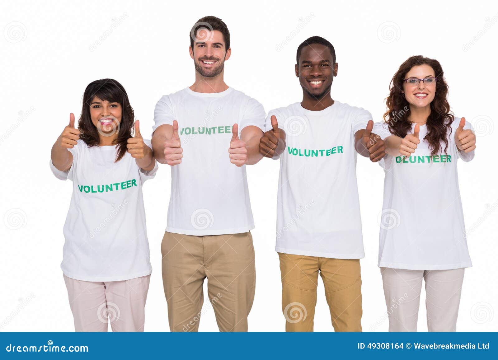 Positive Teamwork Smiling With Thumbs Up Stock Photography ...