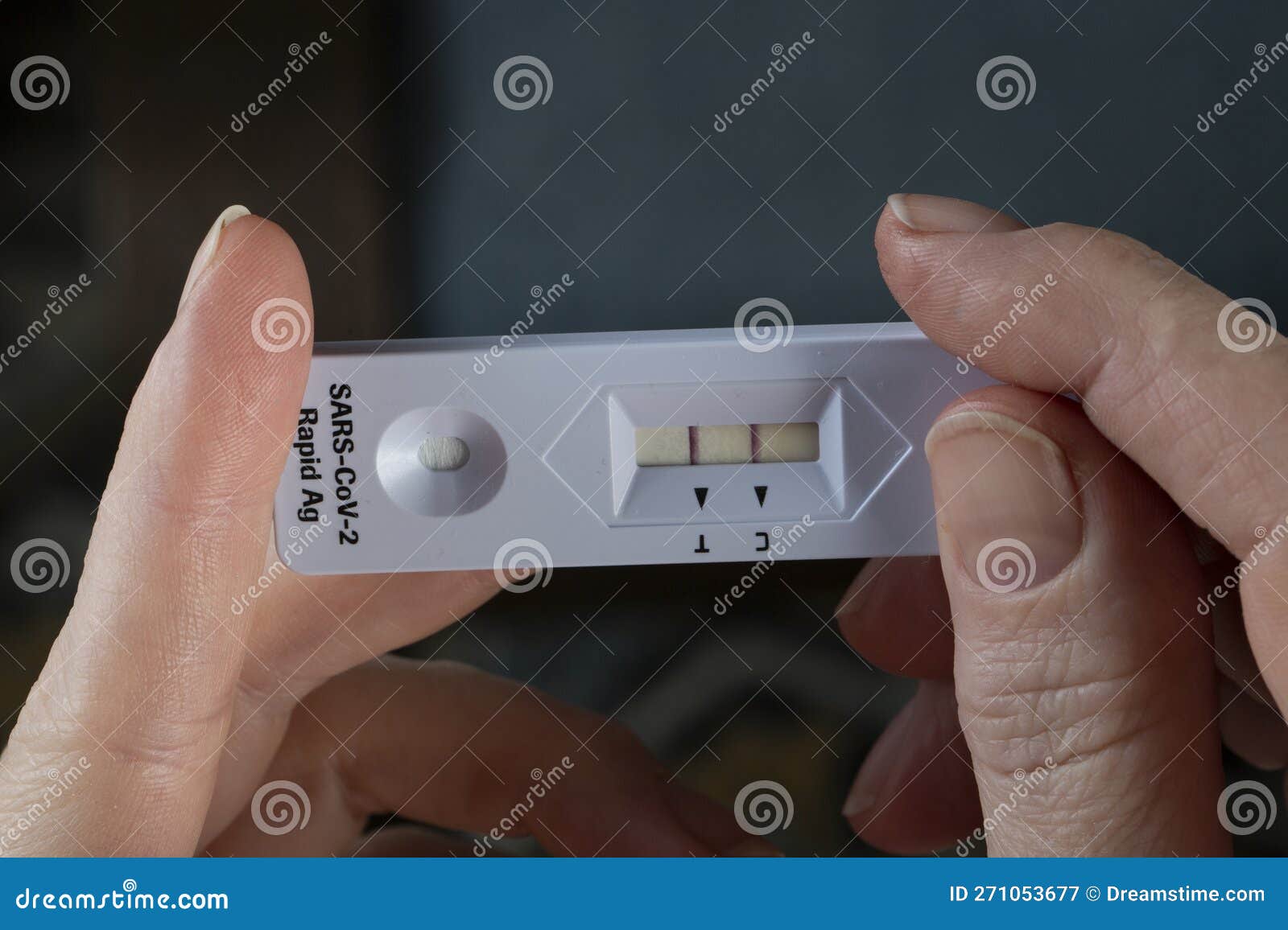Positive Test for Covid Virus.Portable Covid Test for Home Use Stock ...