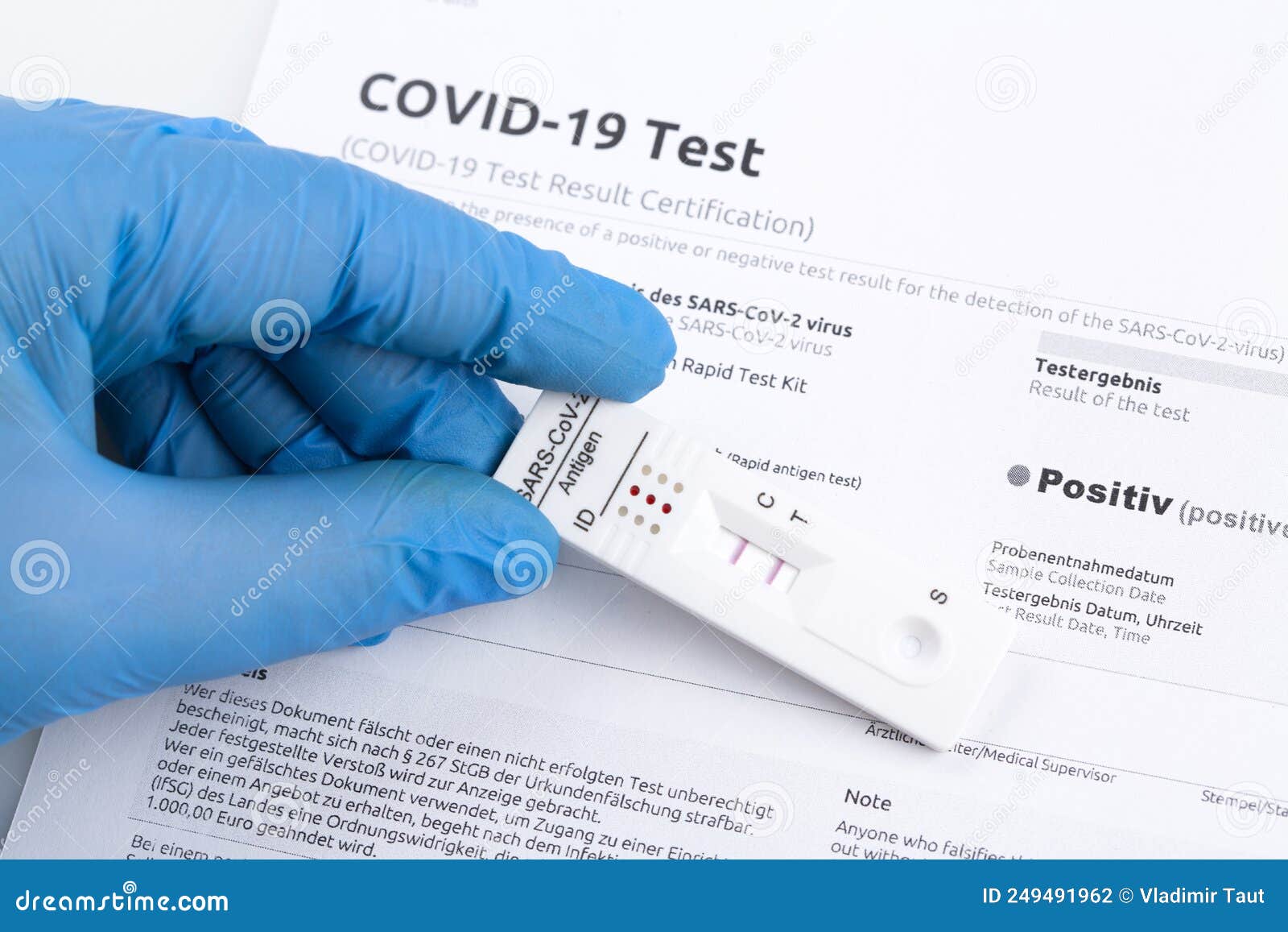 Positive Test Result by Using Rapid Test Device for COVID-19 Stock ...
