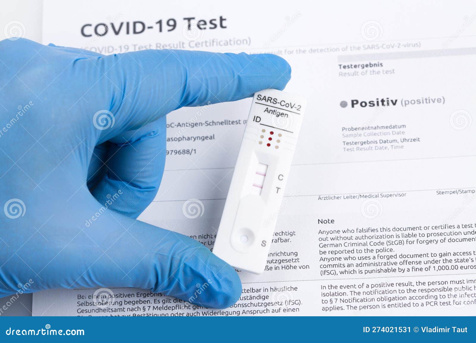 Positive Test Result by Using Rapid Test Device for COVID-19 Stock ...
