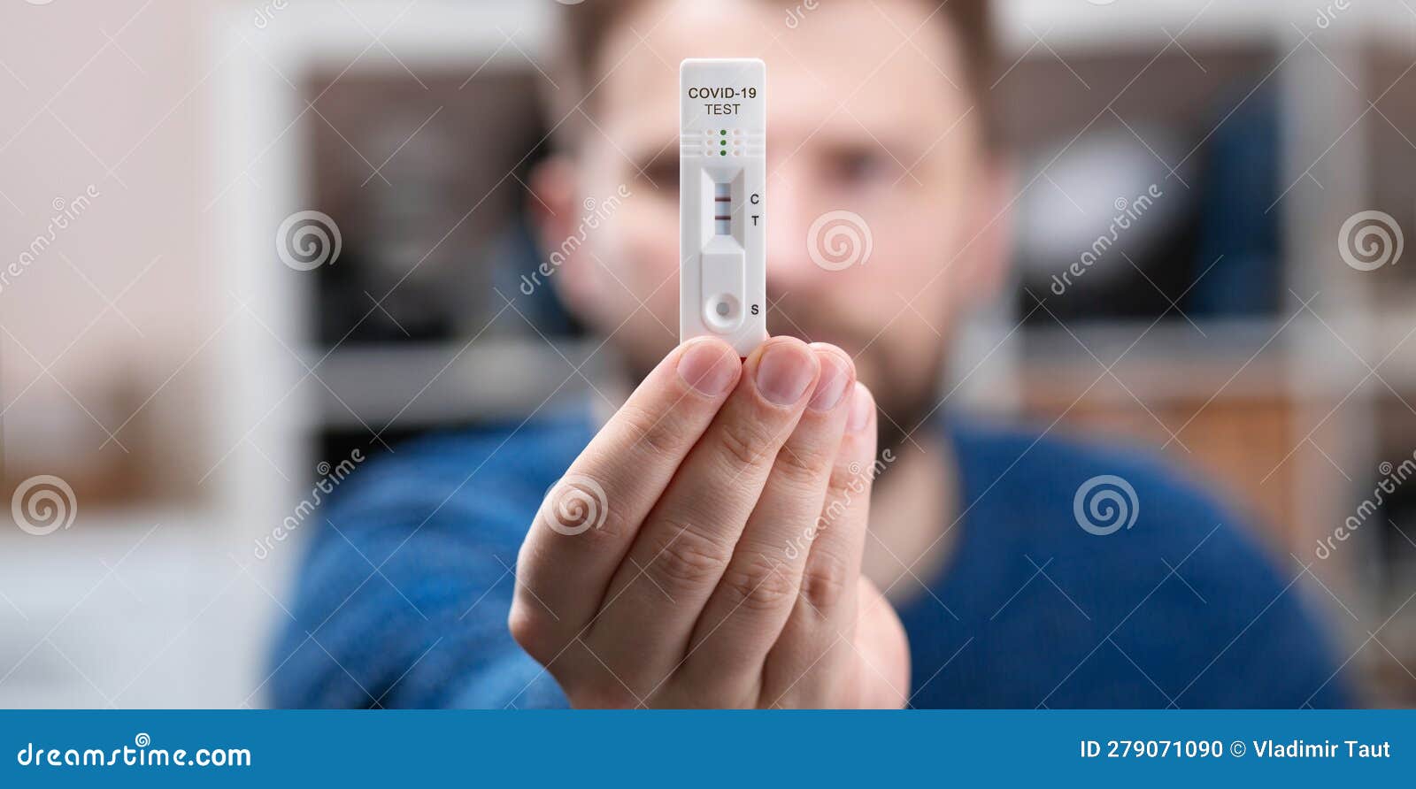 Positive Test Result by Using Rapid Test Device for COVID-19 Stock ...