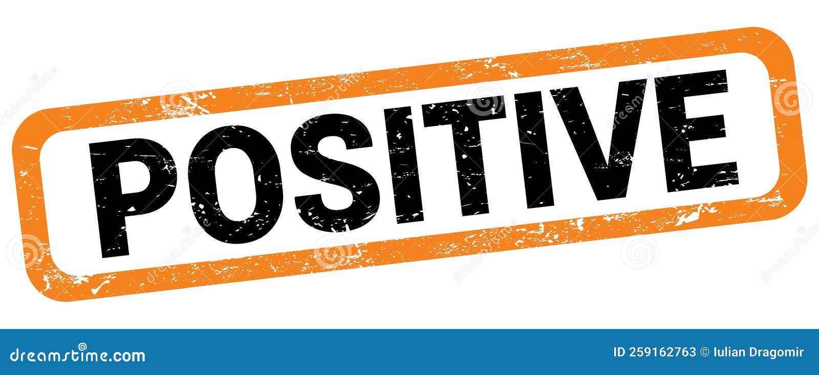 POSITIVE Text Written on Orange-black Rectangle Stamp Stock Image ...