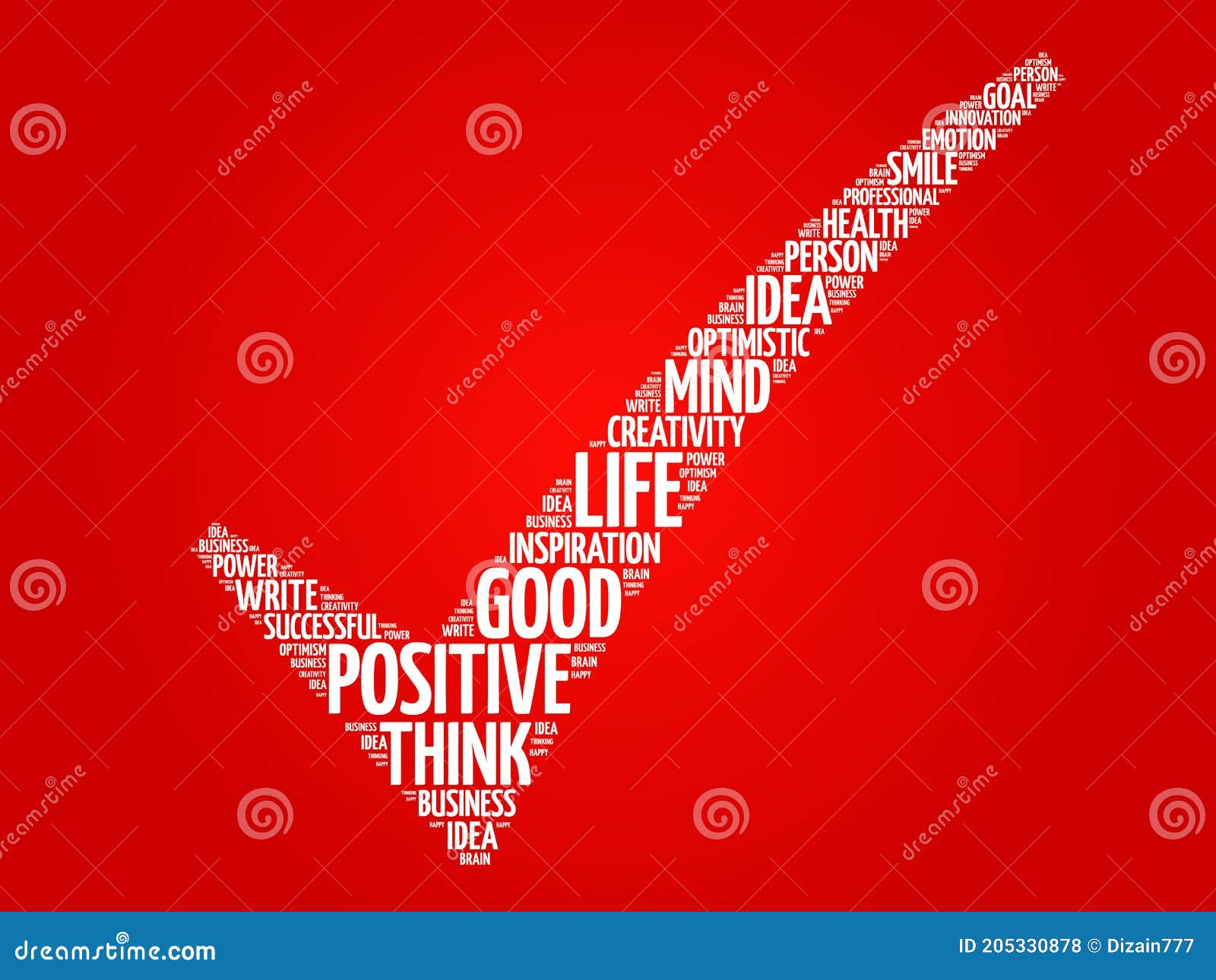Positive Thinking Check Mark Stock Illustration - Illustration of ...