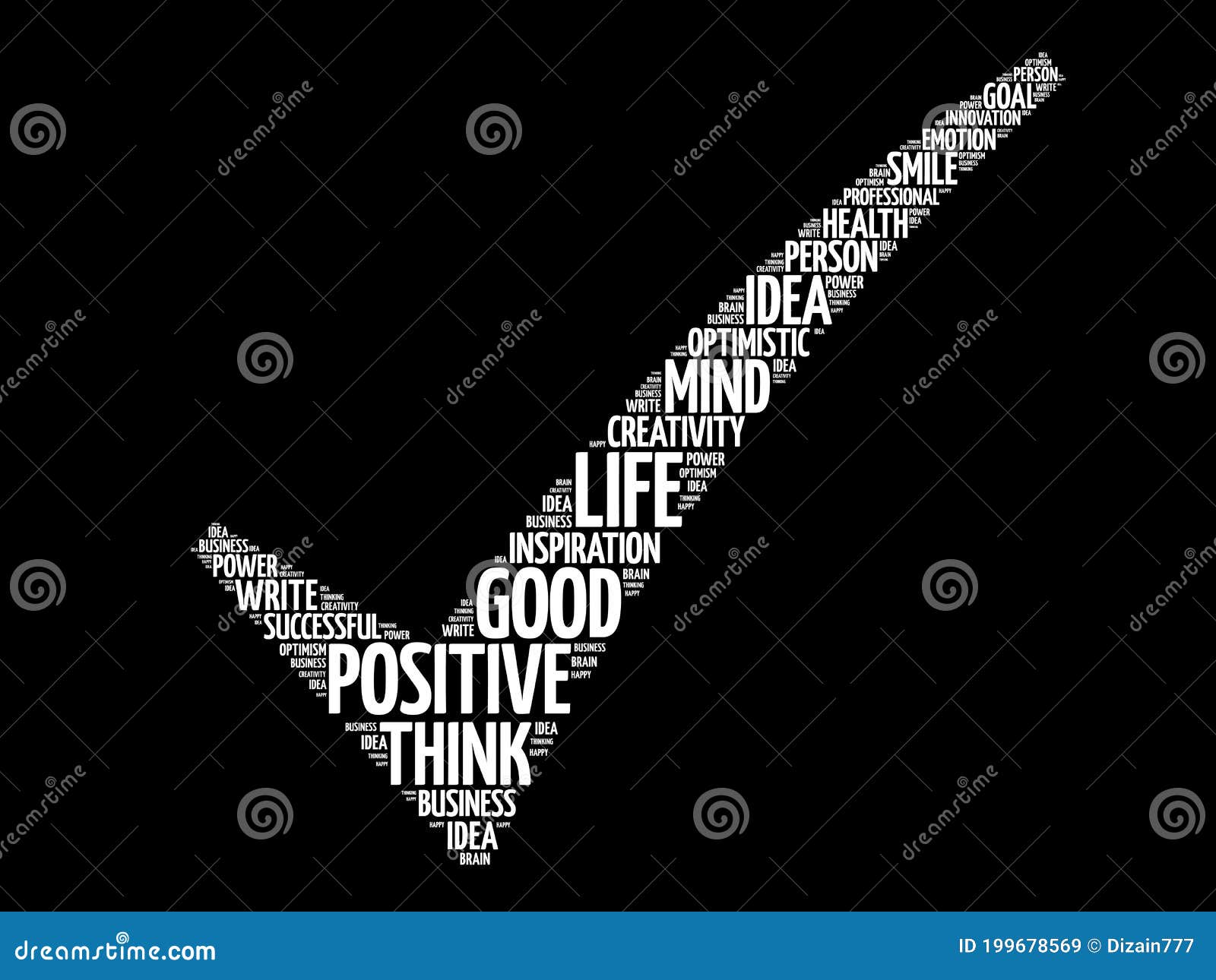 Positive Thinking Check Mark Stock Illustration - Illustration of ...