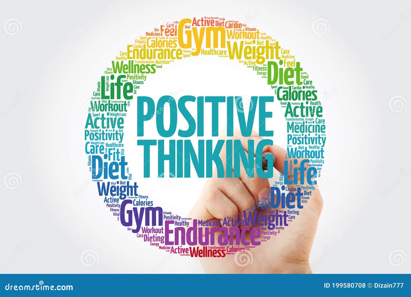 Positive Thinking Circle Word Cloud Stock Photo - Image of circle, life ...