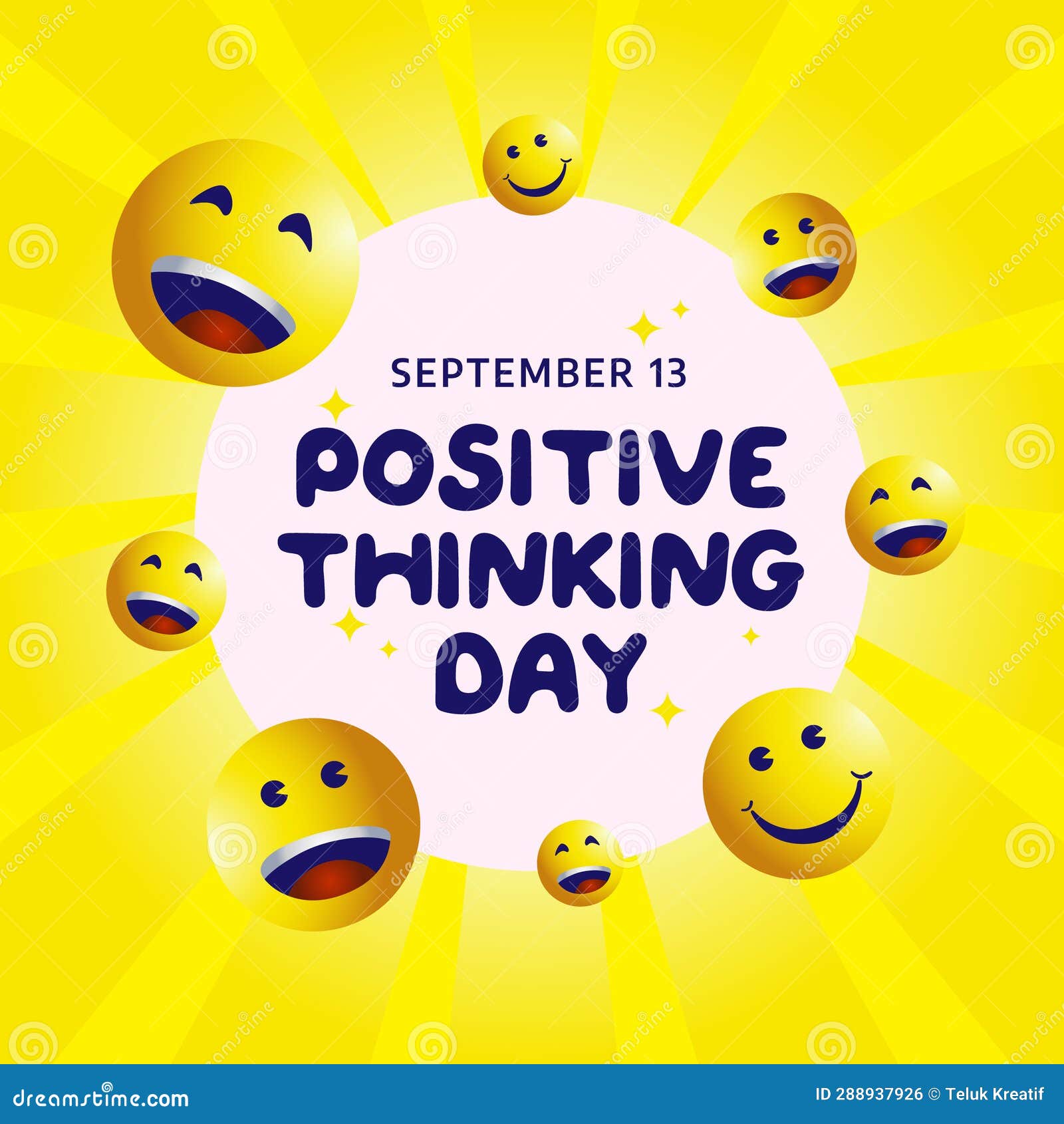 Positive Thinking Day Design Template Good for Celebration Usage. Stock ...