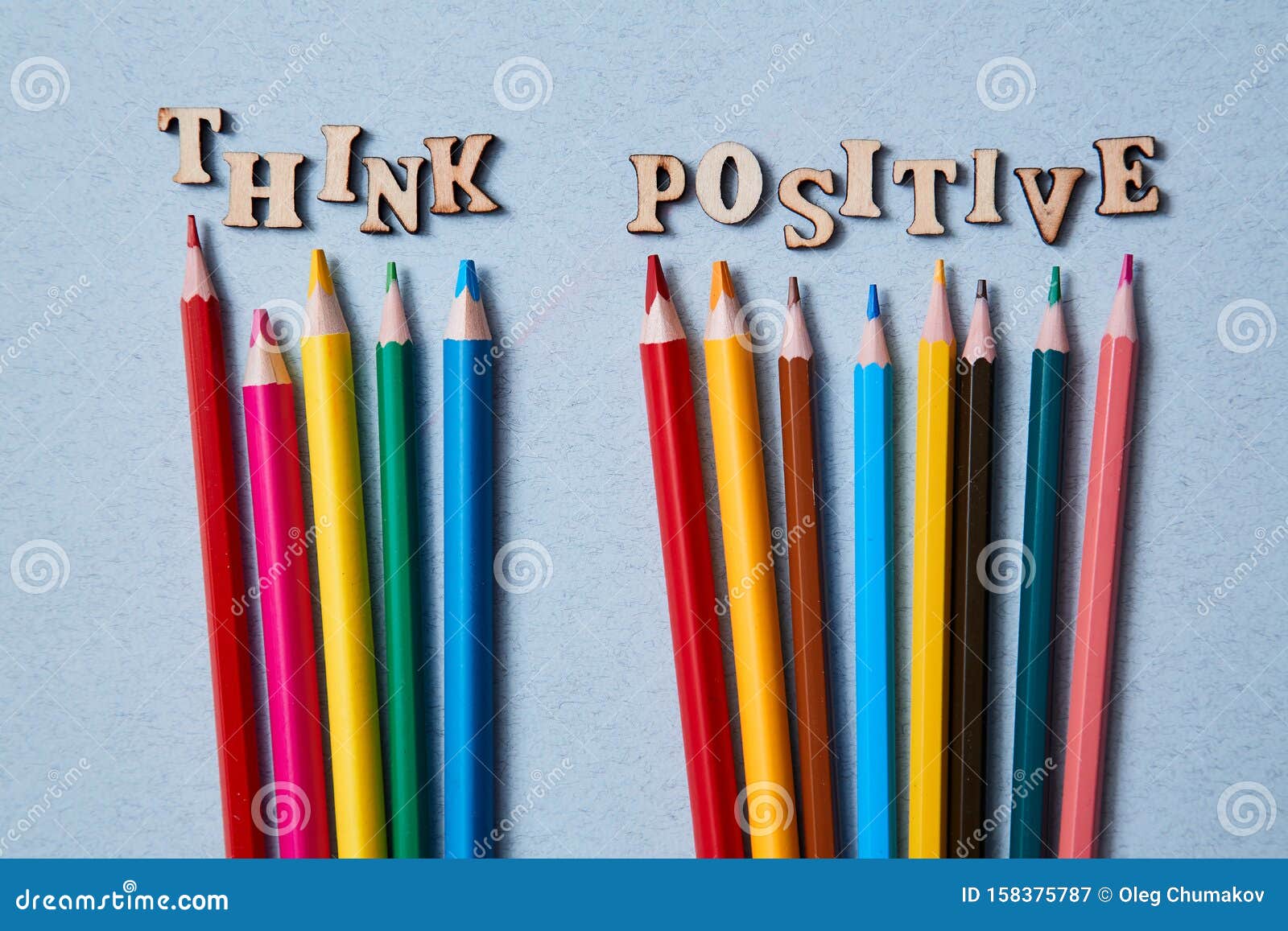 Positive Thinking, Happy and Optimistic Attitude Concept. Colored ...