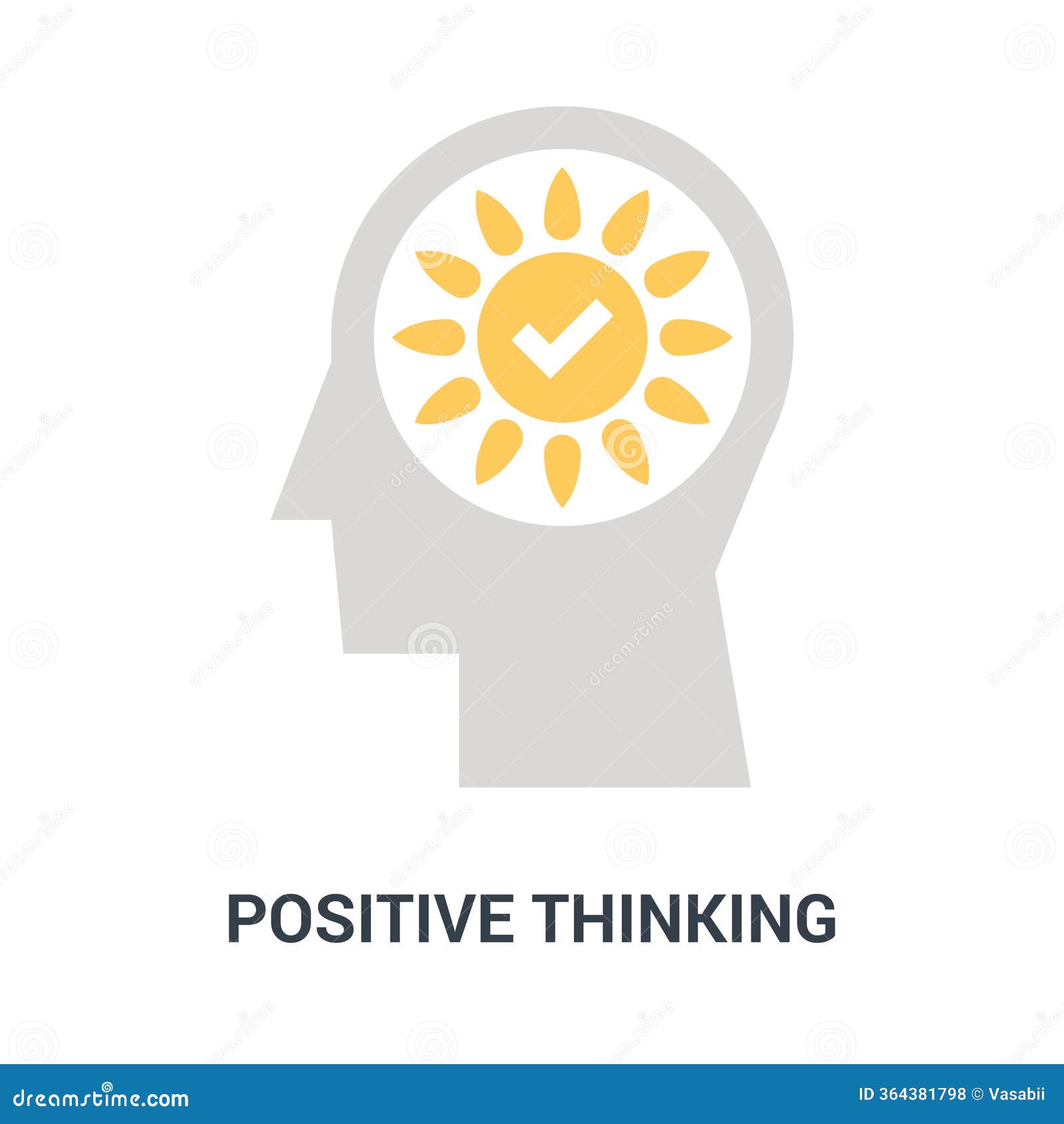 Positive Thinking And Affirmations Phrases Collection. Vector Line Art ...