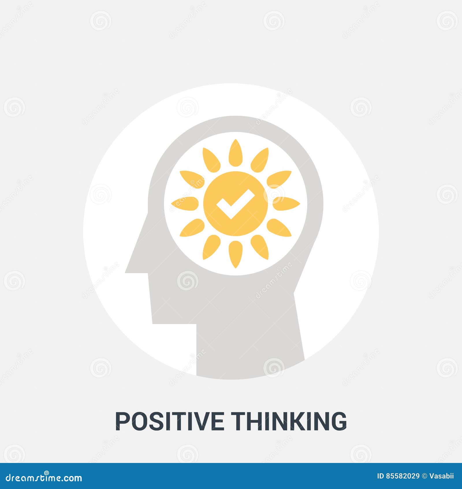 Positive Thinking Icon Concept Stock Vector - Illustration of knowledge ...