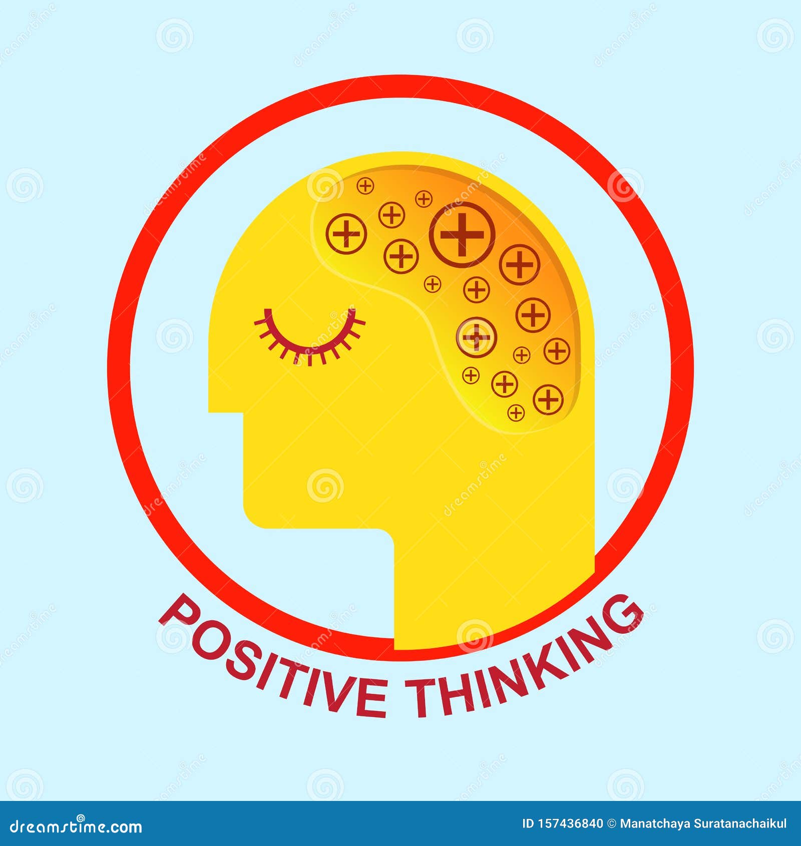 Positive Thinking Icon Concept Vector Illustration. Stock Illustration ...