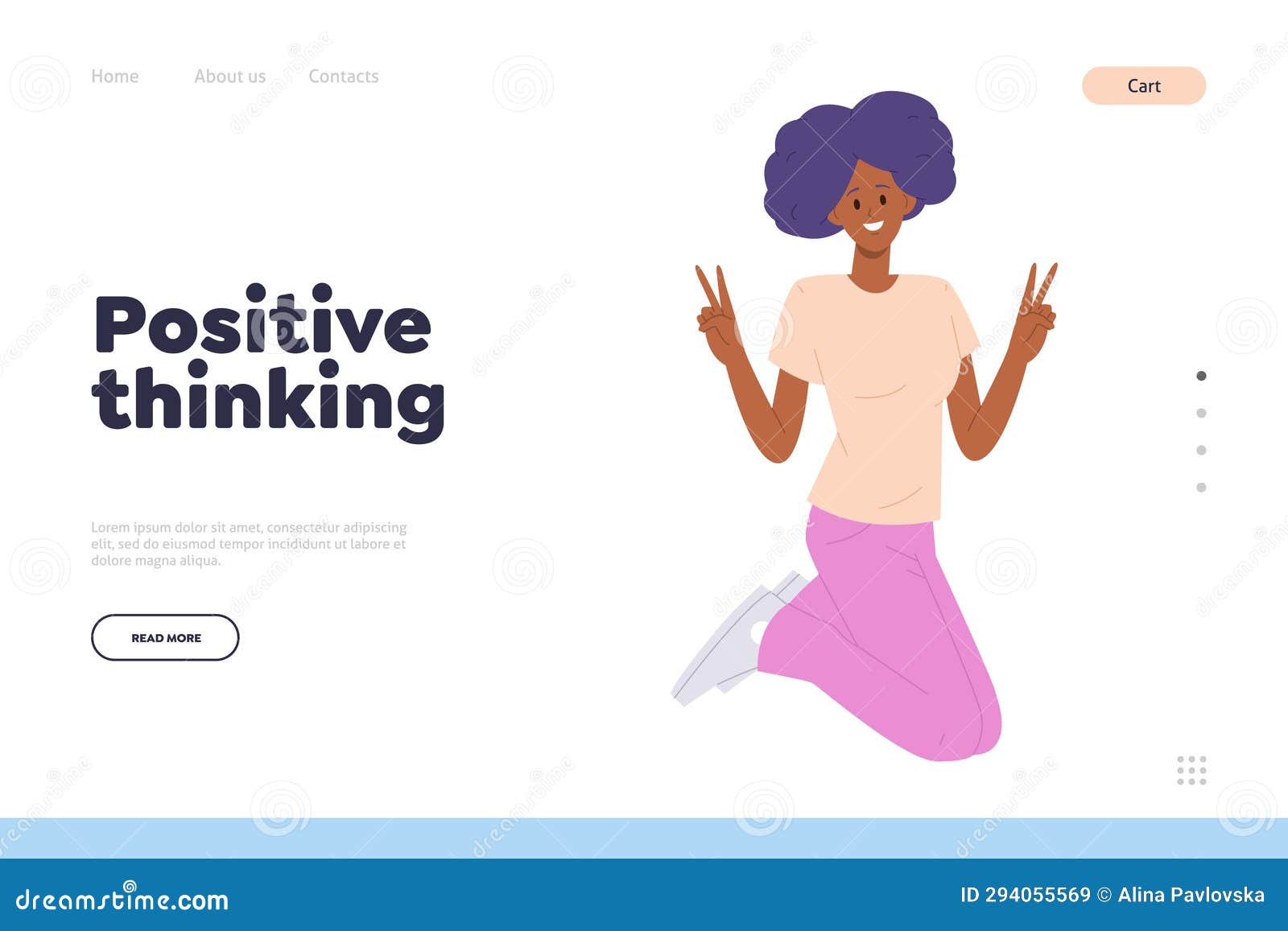Positive Thinking Landing Page Template for People Motivation, Harmony ...