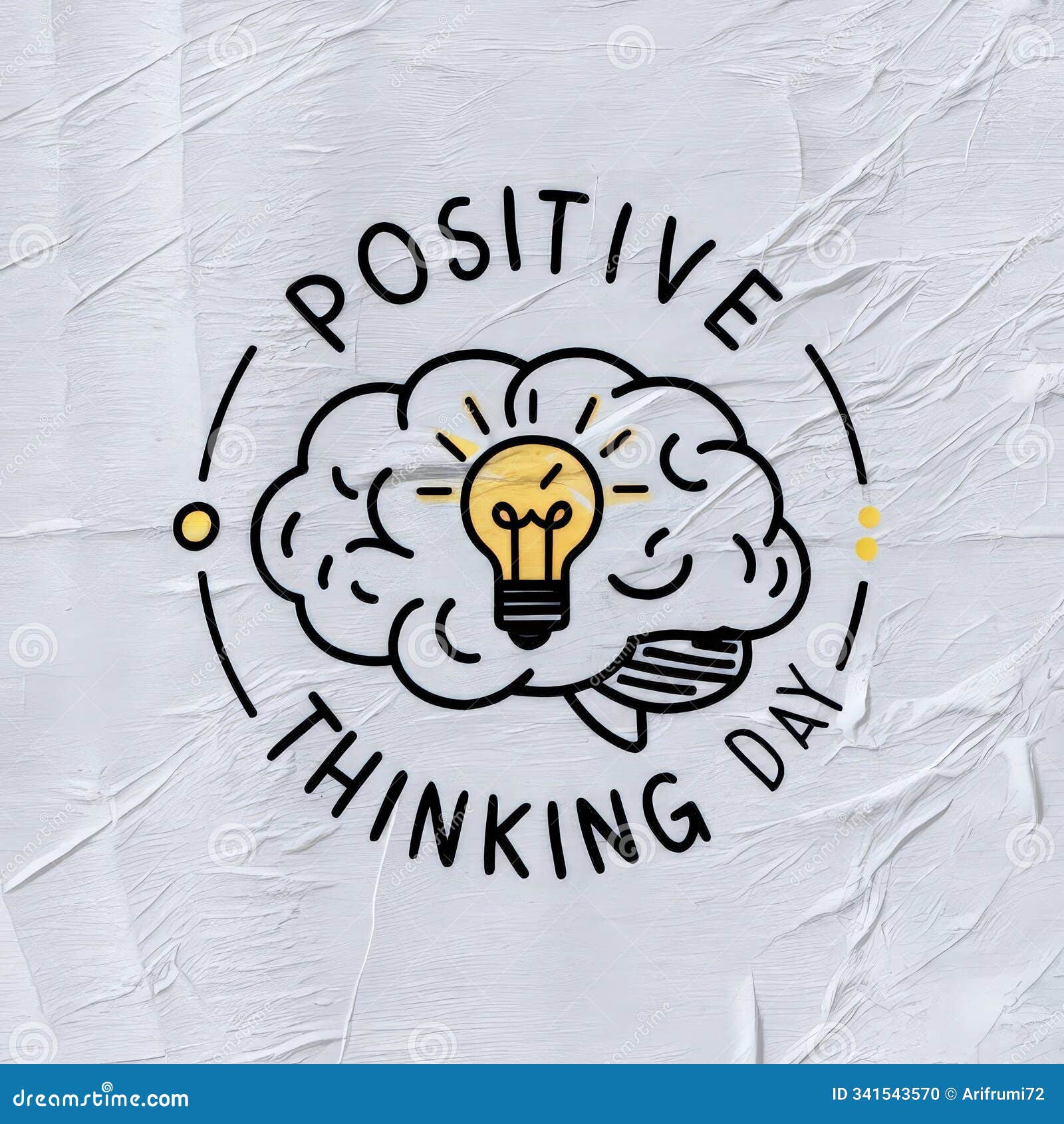 Positive Thinking with Lightbulb and Brainstorming Illustration with ...