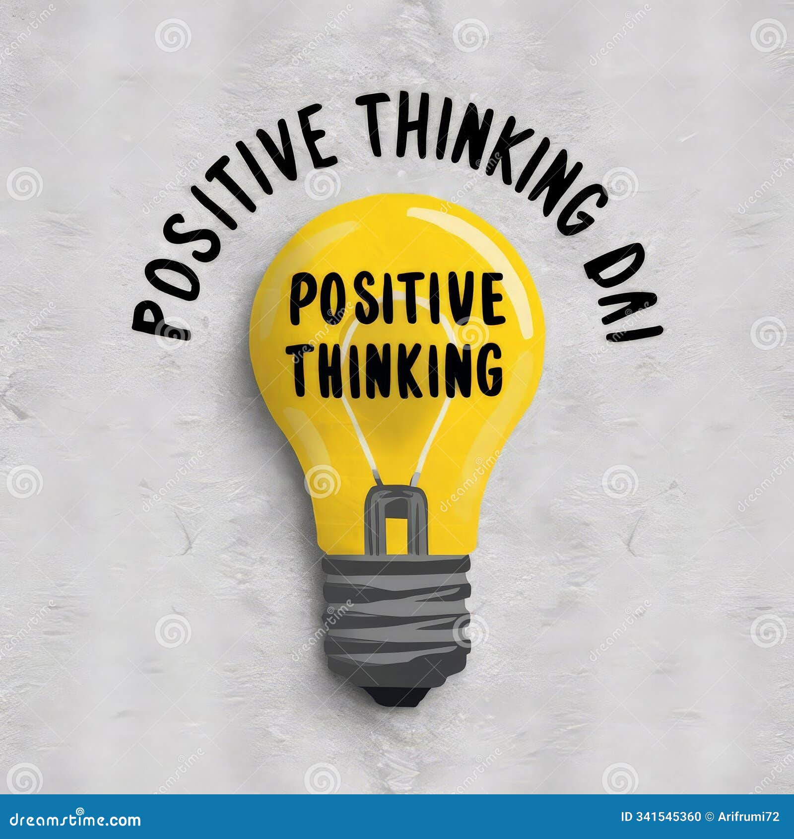 Positive Thinking with Lightbulb and Brainstorming Illustration with ...