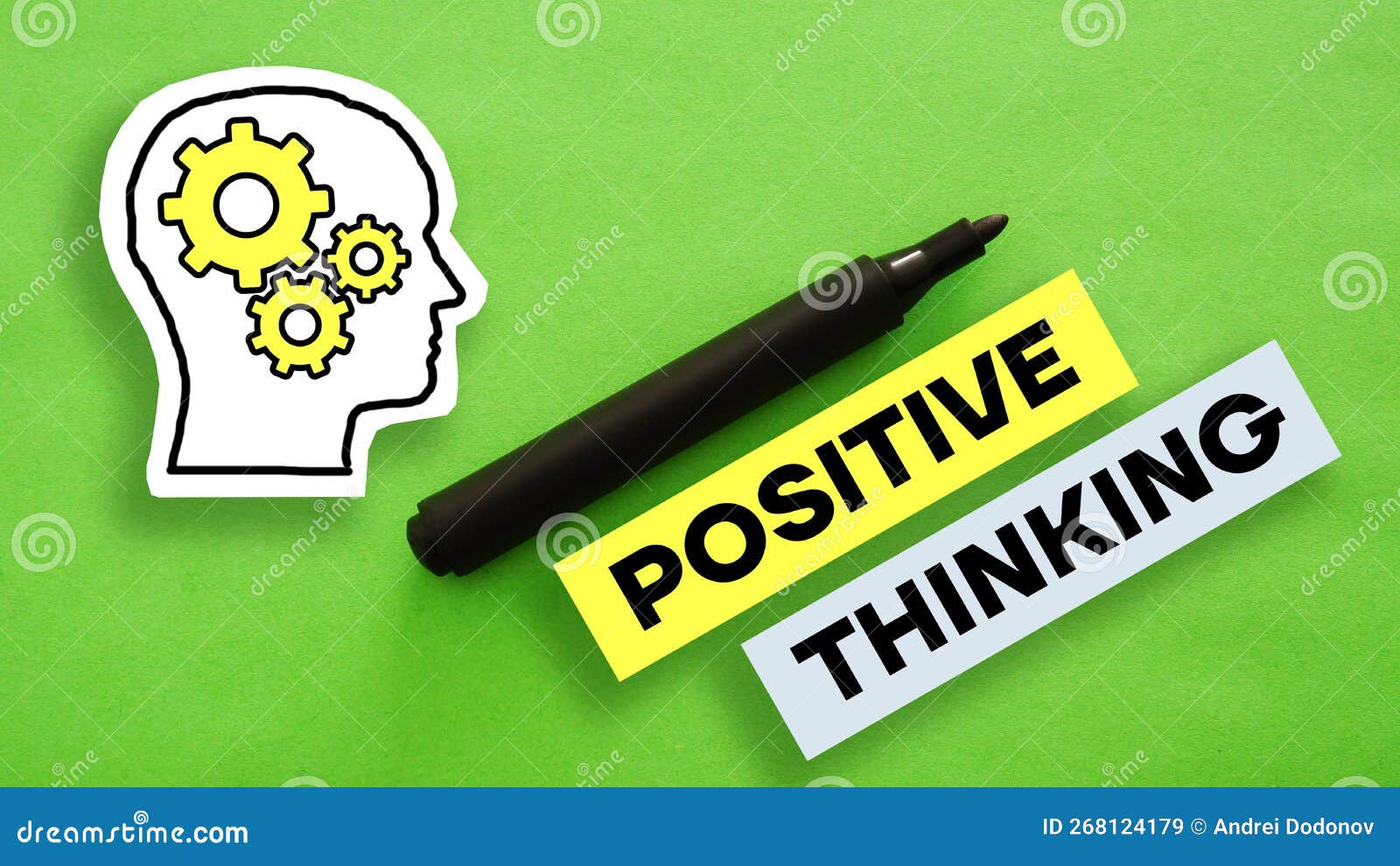 Positive Thinking is Shown Using the Text Stock Image - Image of ...