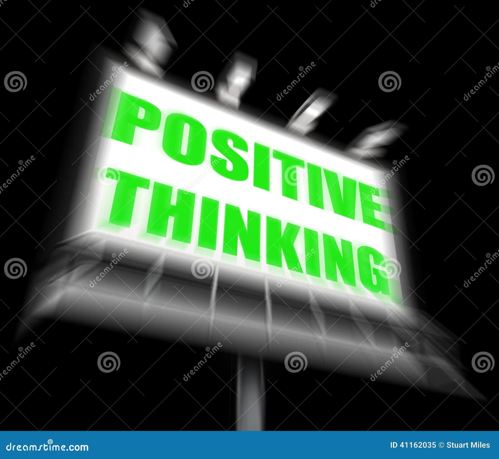 Positive Thinking Sign Displays Optimistic Contemplation Stock ...