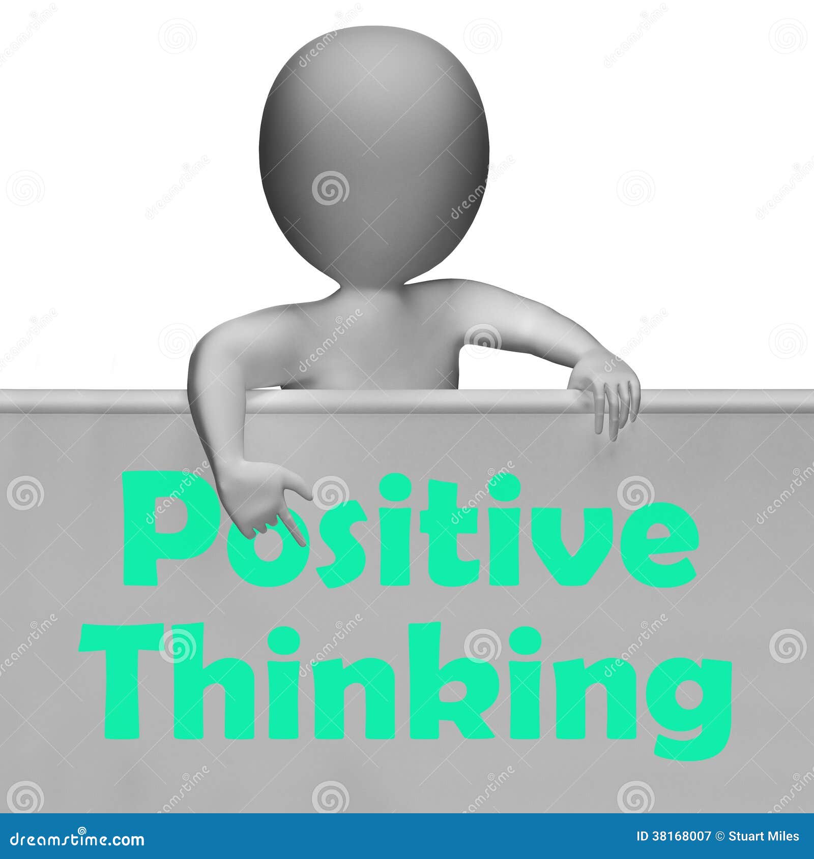 Positive Thinking Sign Shows Optimistic and Good Thoughts Stock ...