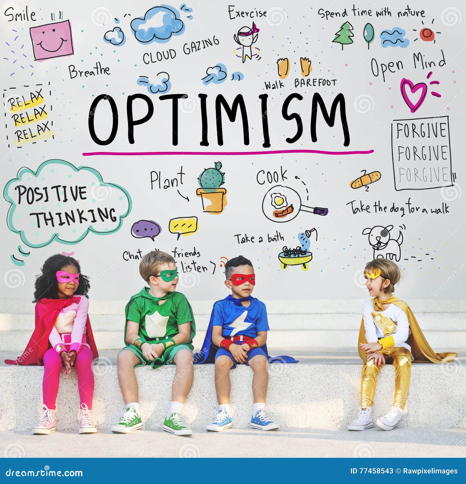 Positive Thinking Simple Life Graphic Concept Stock Image - Image of ...