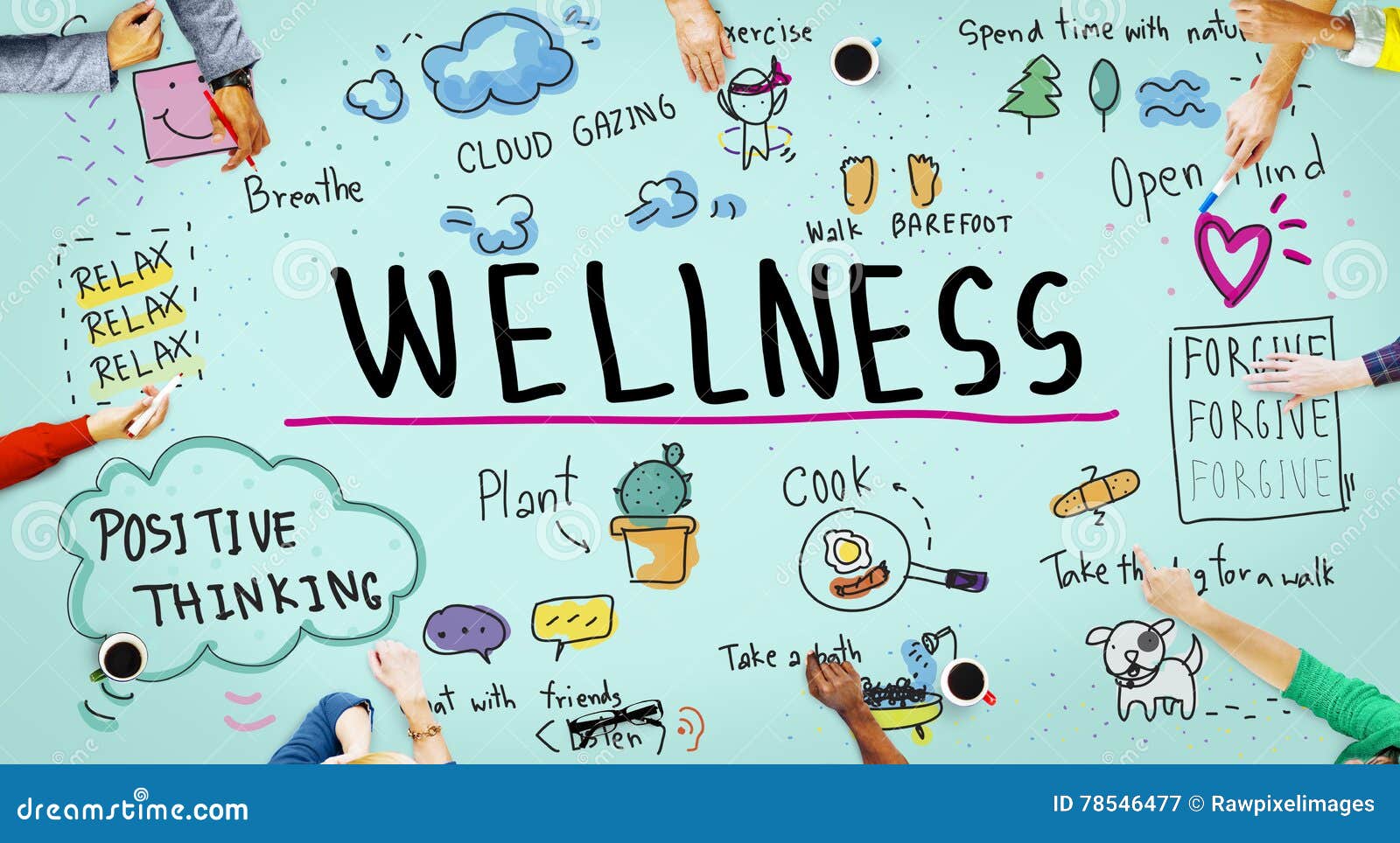 Positive Thinking Simple Life Graphic Concept Stock Image - Image of ...