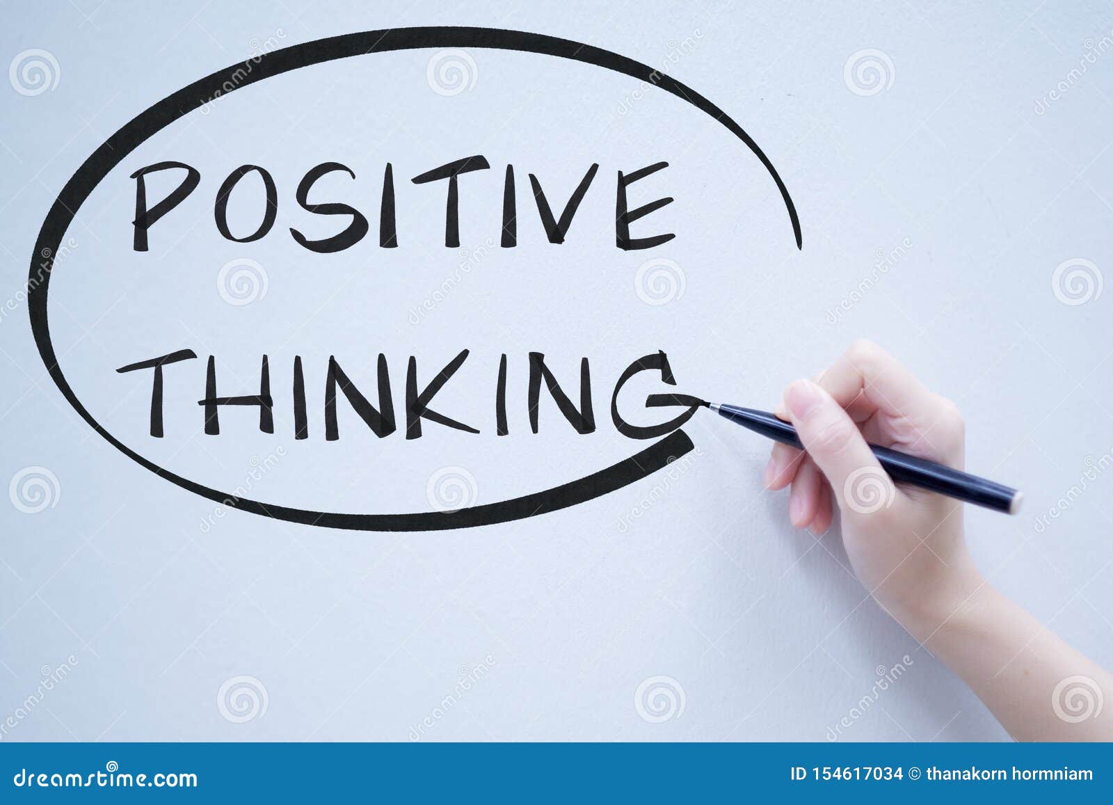 Positive Thinking Text Handwriting on Whiteboard Stock Photo - Image of ...