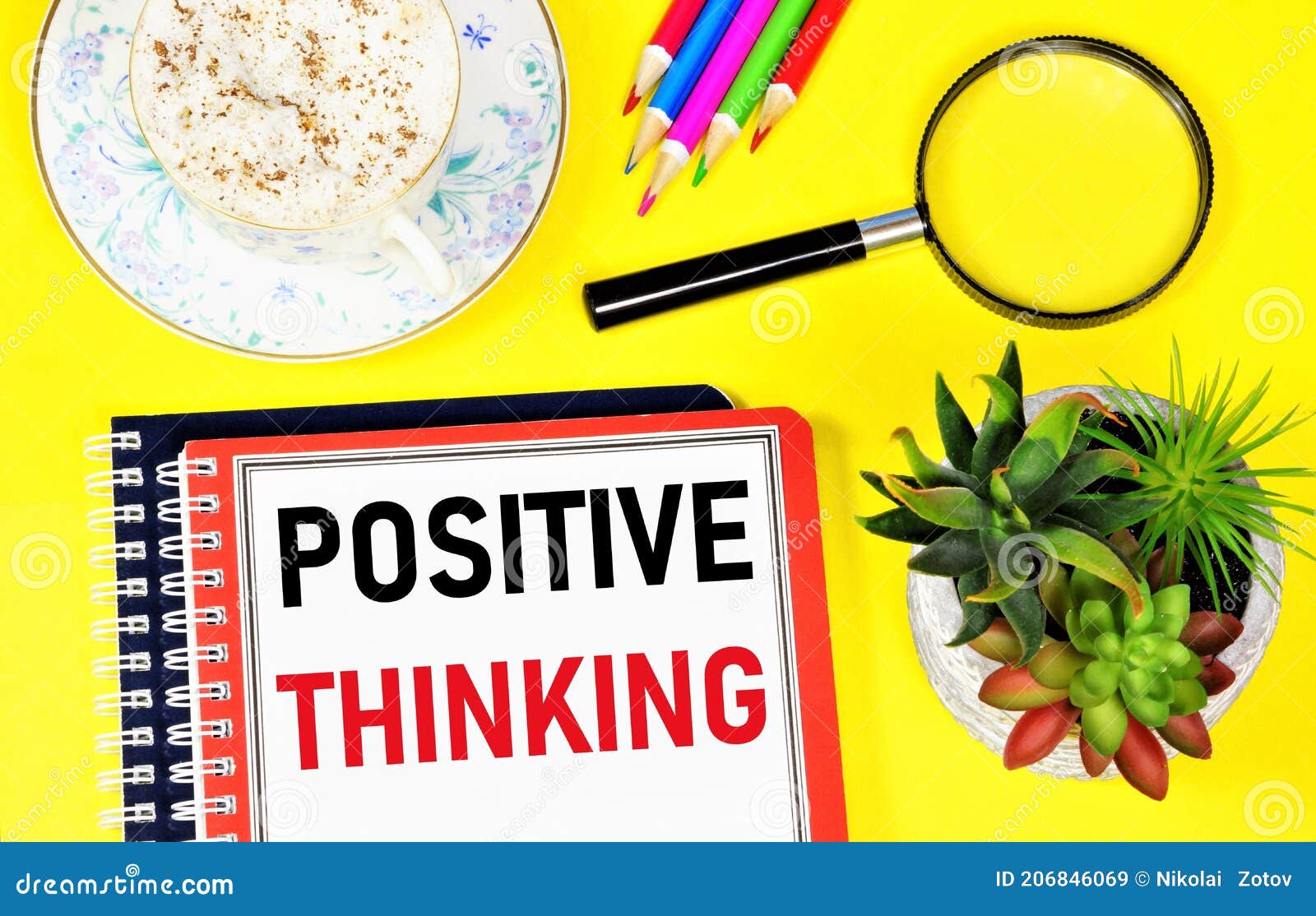 Positive Thinking. Text Label in Notepad Stock Image - Image of ...