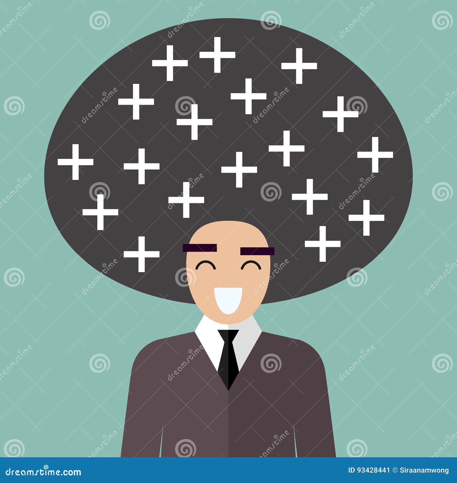 Positive thinking stock vector. Illustration of person - 93428441