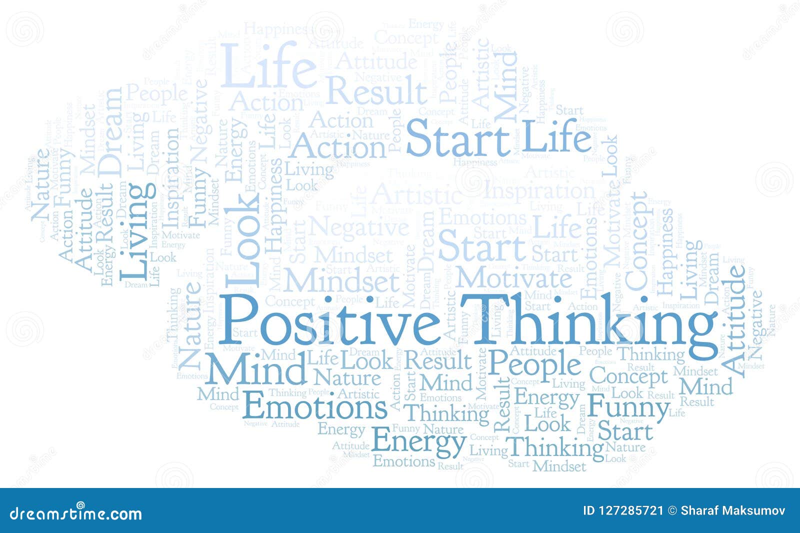 Positive Thinking Word Cloud, Made with Text only. Stock Illustration ...