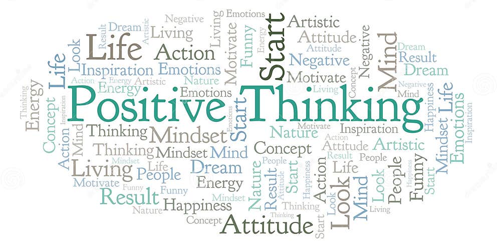 Positive Thinking Word Cloud, Made with Text only. Stock Illustration ...