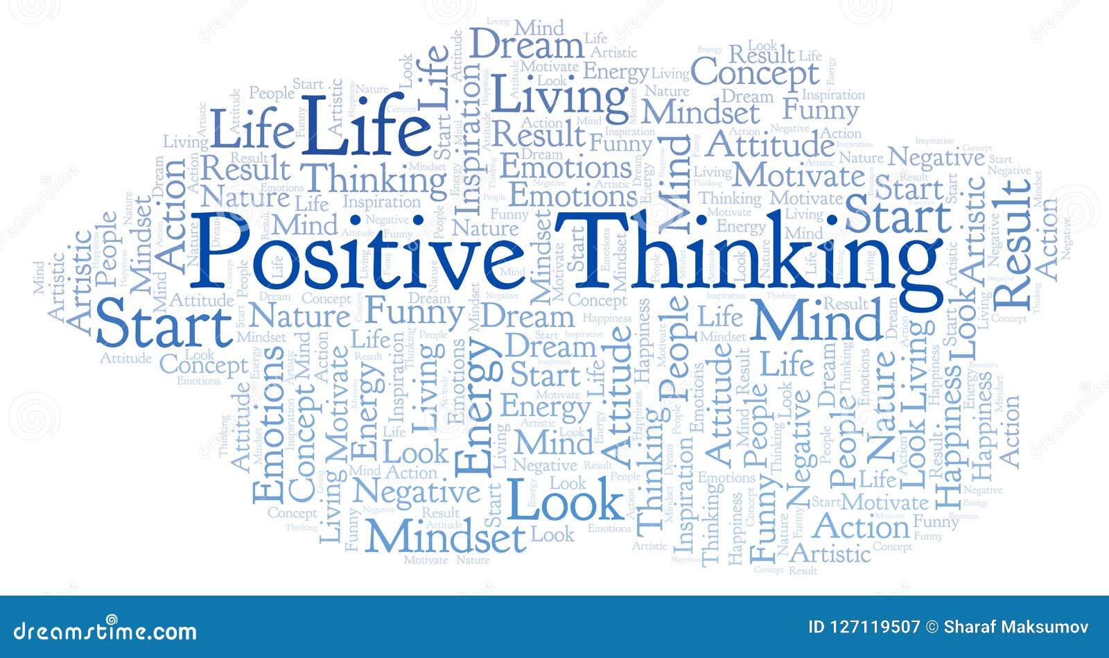 Positive Thinking Word Cloud, Made with Text only. Stock Illustration ...