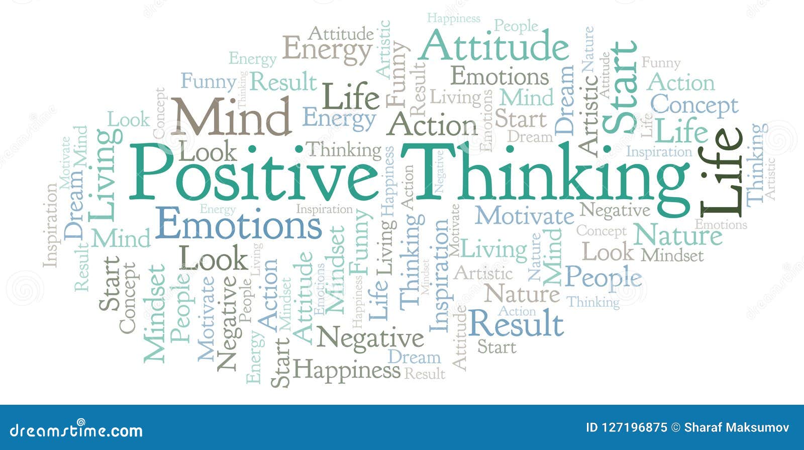 Positive Thinking Word Cloud, Made with Text only. Stock Illustration ...