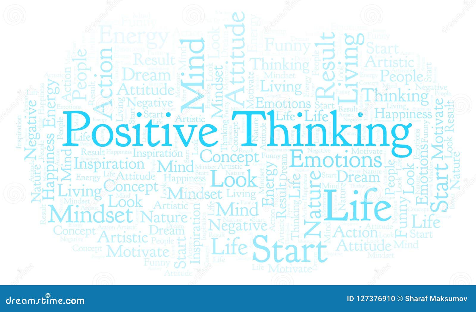 Positive Thinking Word Cloud, Made with Text only. Stock Illustration ...