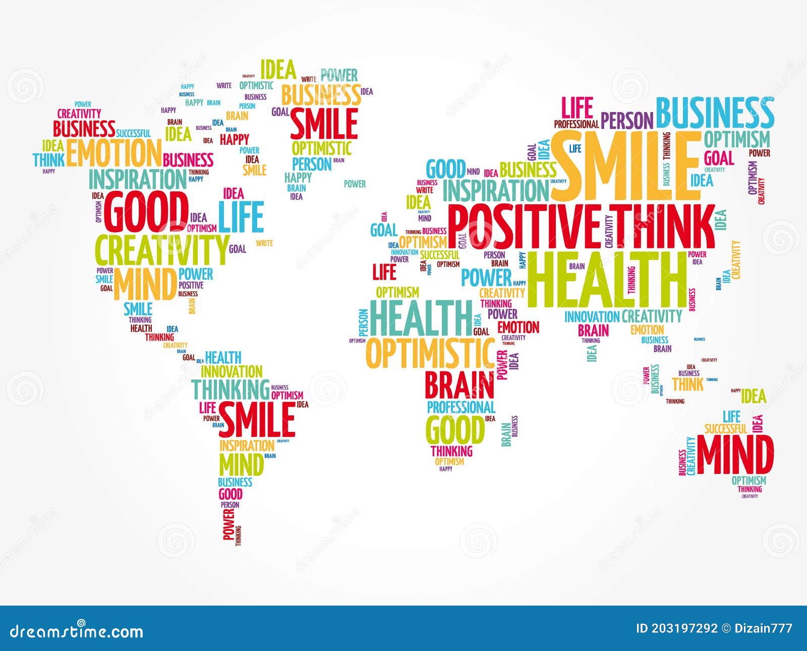 Positive Thinking Word Cloud Stock Illustration - Illustration of ...